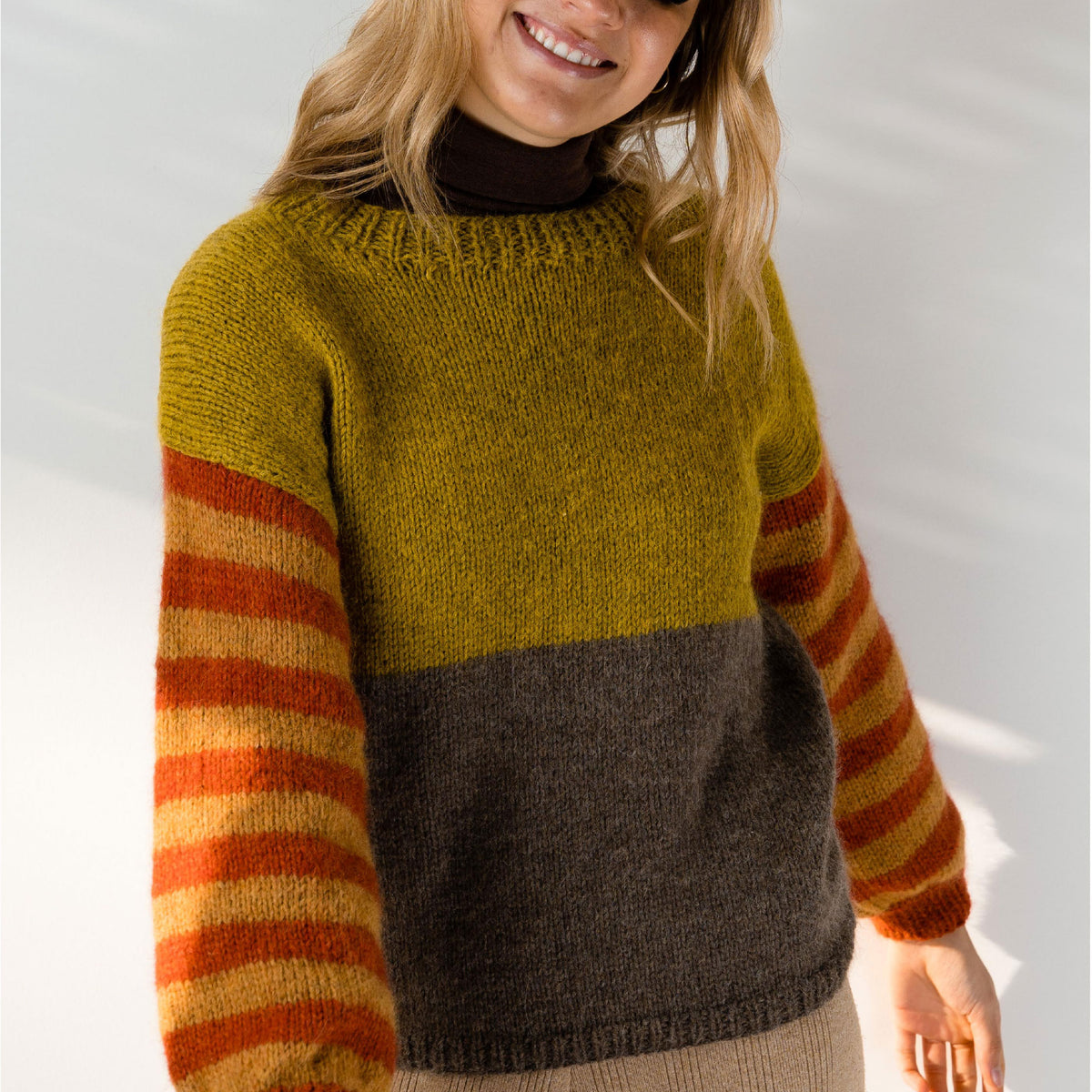 FREE Striped Sweater Pattern - Alpaca 14ply Brushed Yarn – Woolworx