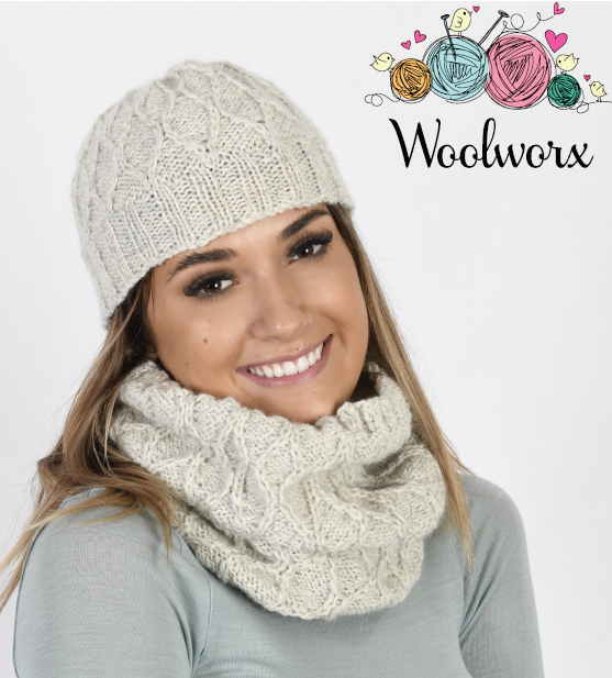 FREE Pattern: Woolworx EIGHT Diamond Hat & Cowl